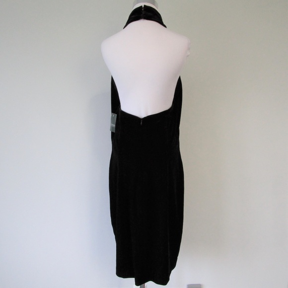 Ralph Lauren | Dresses | Nwt Velvet Halter Backless Cocktail Midi Dress Lbd | Poshmark